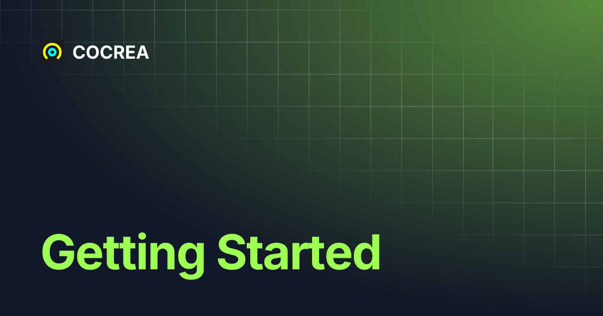Getting Started | COCREA